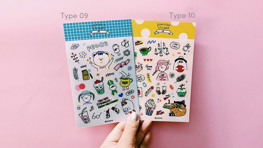 MochiThings: Pompon Drawing Sticker Set