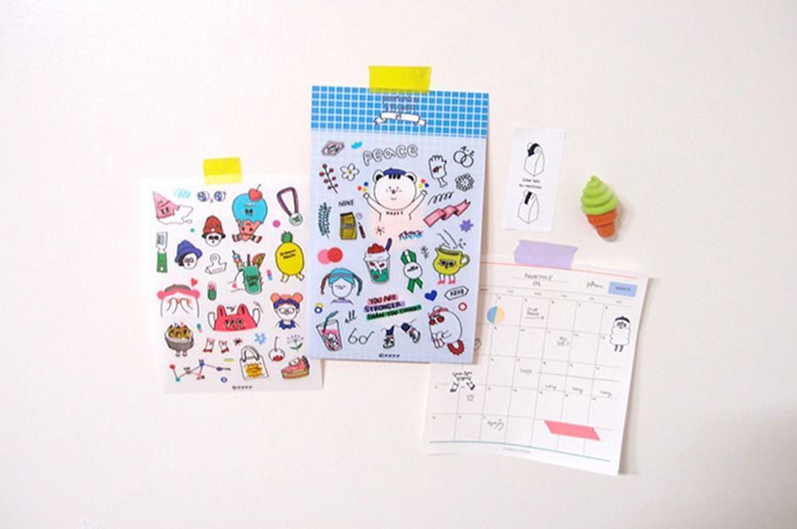 MochiThings: Pompon Drawing Sticker Set