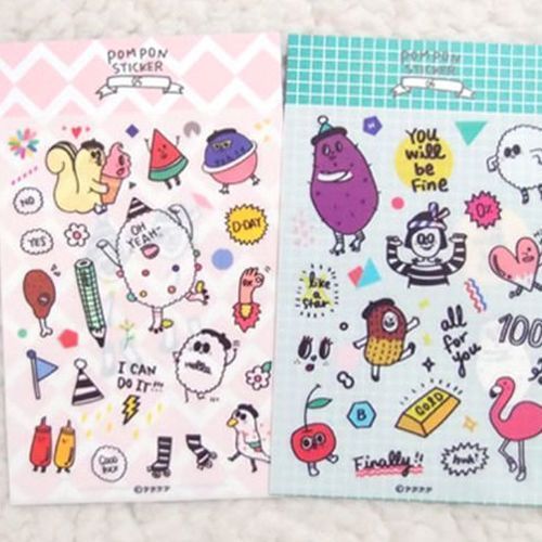 MochiThings: Pompon Drawing Sticker Set