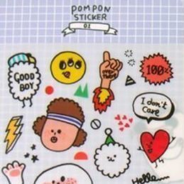 MochiThings: Pompon Drawing Sticker Set
