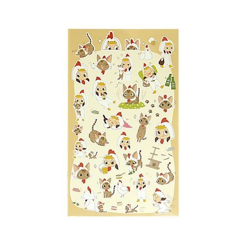 MochiThings: Girl & Cat Deco Sticker