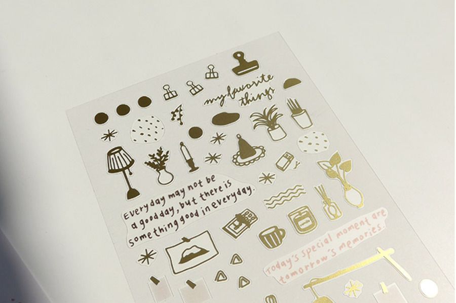 MochiThings: Gold Office Deco Sticker