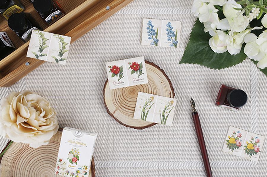 MochiThings: 96pcs Flower Label Sticker Set