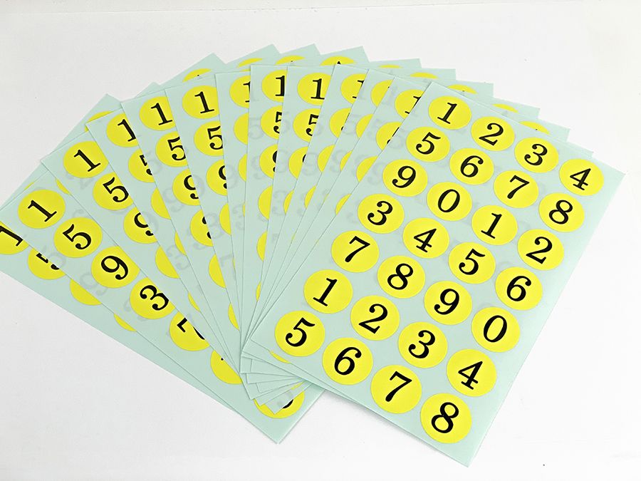 MochiThings: Neon Yellow Number Sticker Set