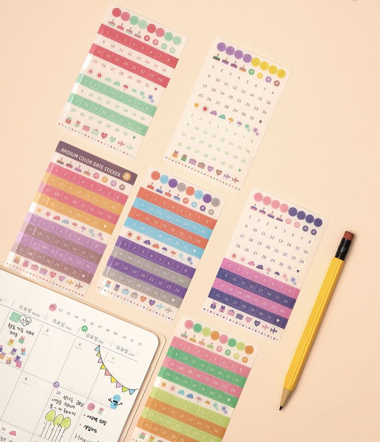 MochiThings: Colorful Date Sticker Set v2