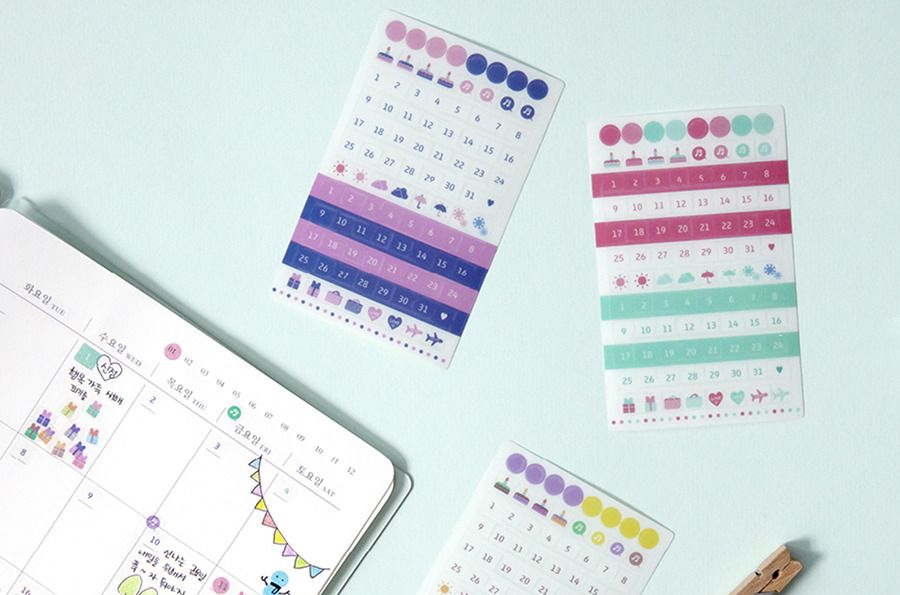 MochiThings: Colorful Date Sticker Set v2