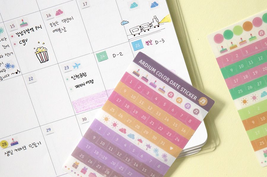 MochiThings: Colorful Date Sticker Set v2