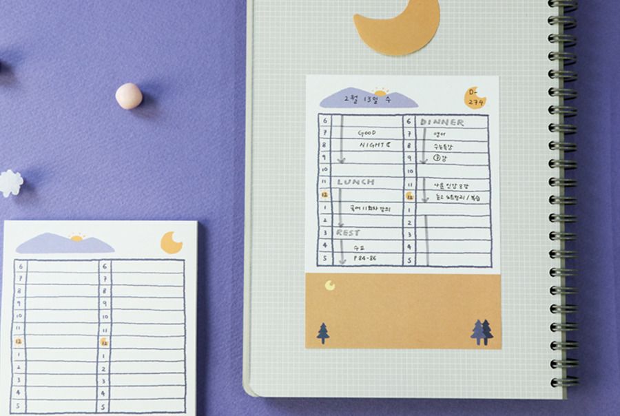 MochiThings: Two Way Timetable Sticky Note