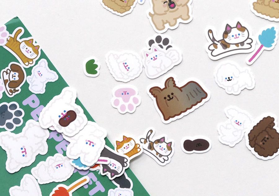 MochiThings: 62pcs Mini Pet Deco Sticker Set