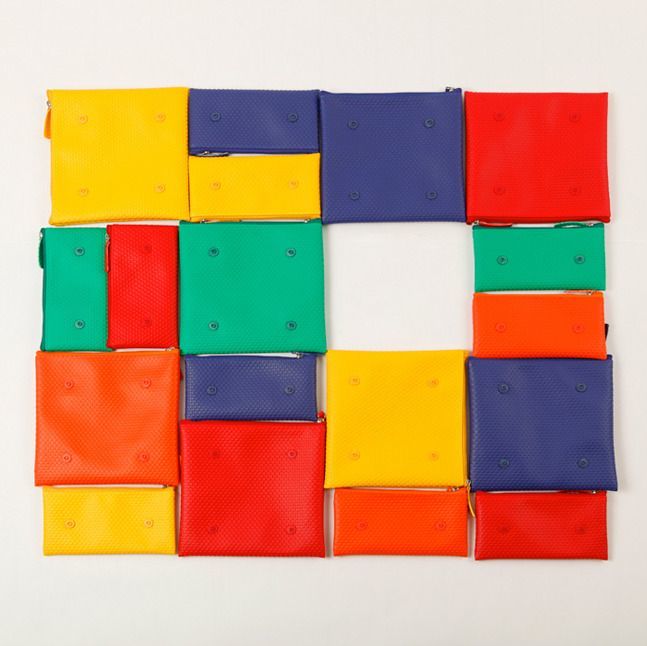 MochiThings: Medium Colorful Block Button Pouch