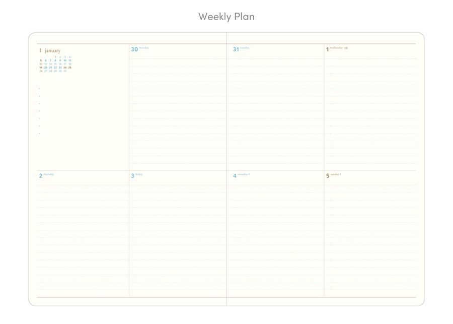 MochiThings: 2020 B5 Slim & Wide Weekly Planner