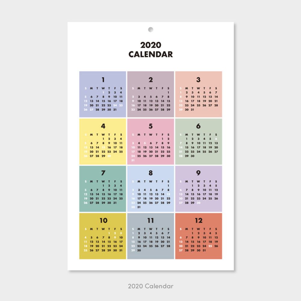 MochiThings: 2020 Color Plan Wall Calendar