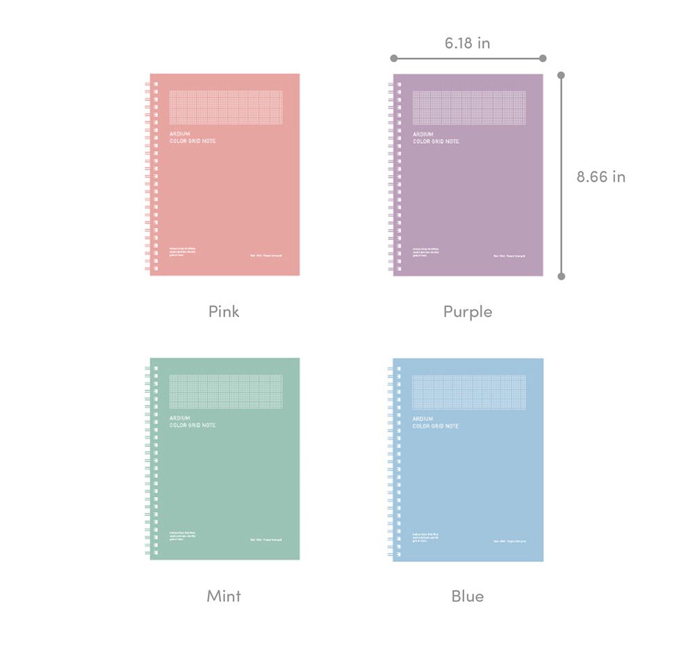MochiThings: Ardium Color Grid Spiral Notebook