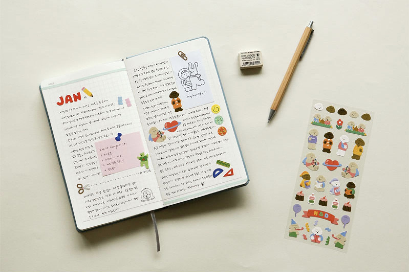 MochiThings: Mini Diary Removable Sticker v1